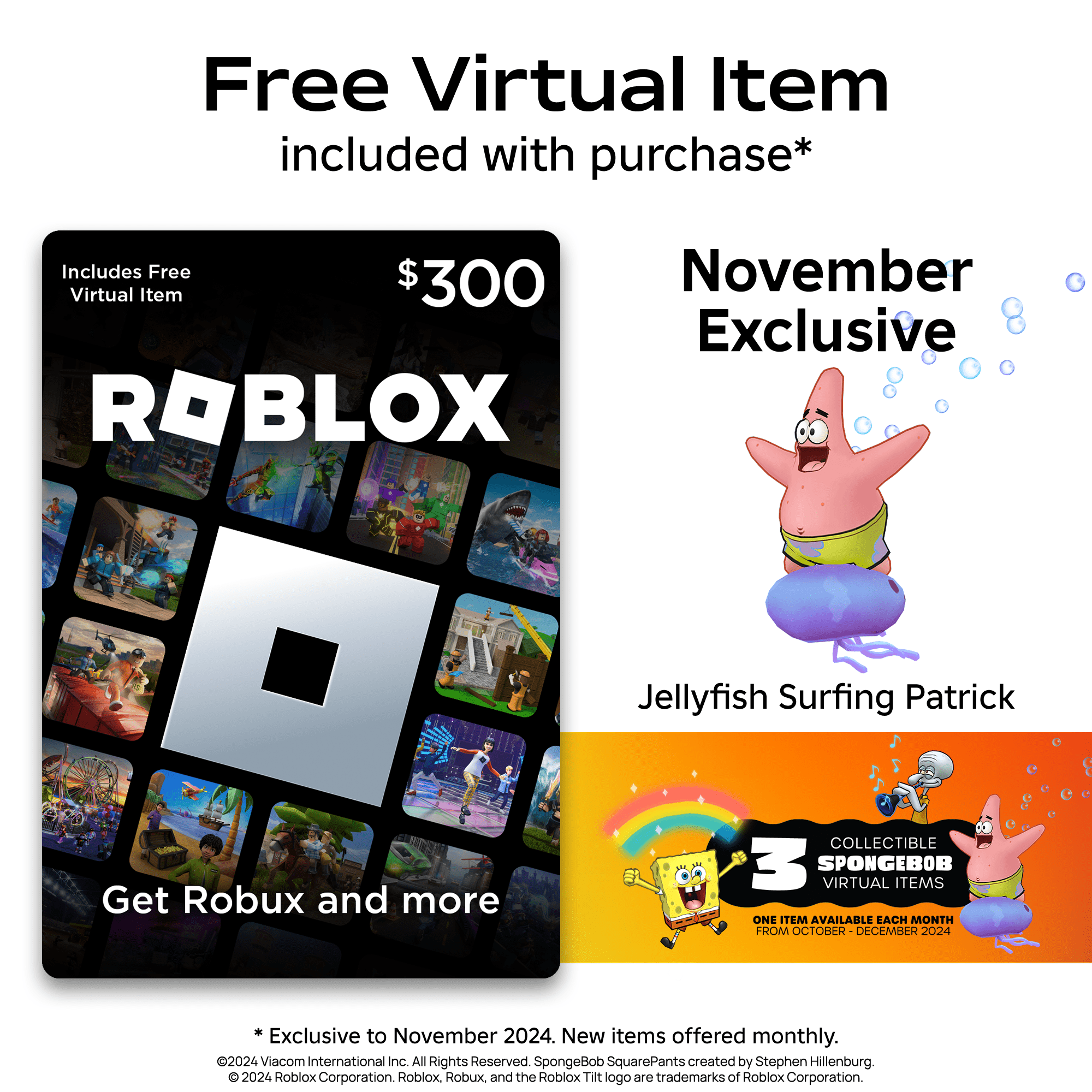Roblox $300 eGift Card [Digital] + Exclusive Virtual Item. - Walmart.com
