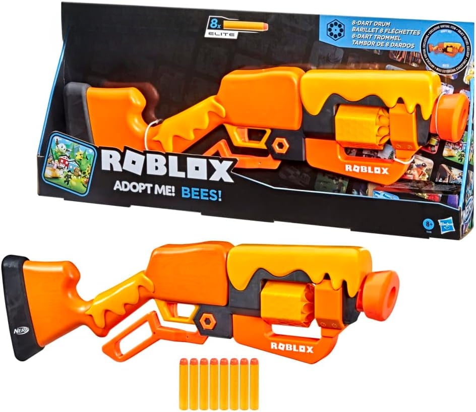 Roblox Adopt Me!: Bees! Lever Action Dart Blaster, Rotating 8-Dart Drum ...