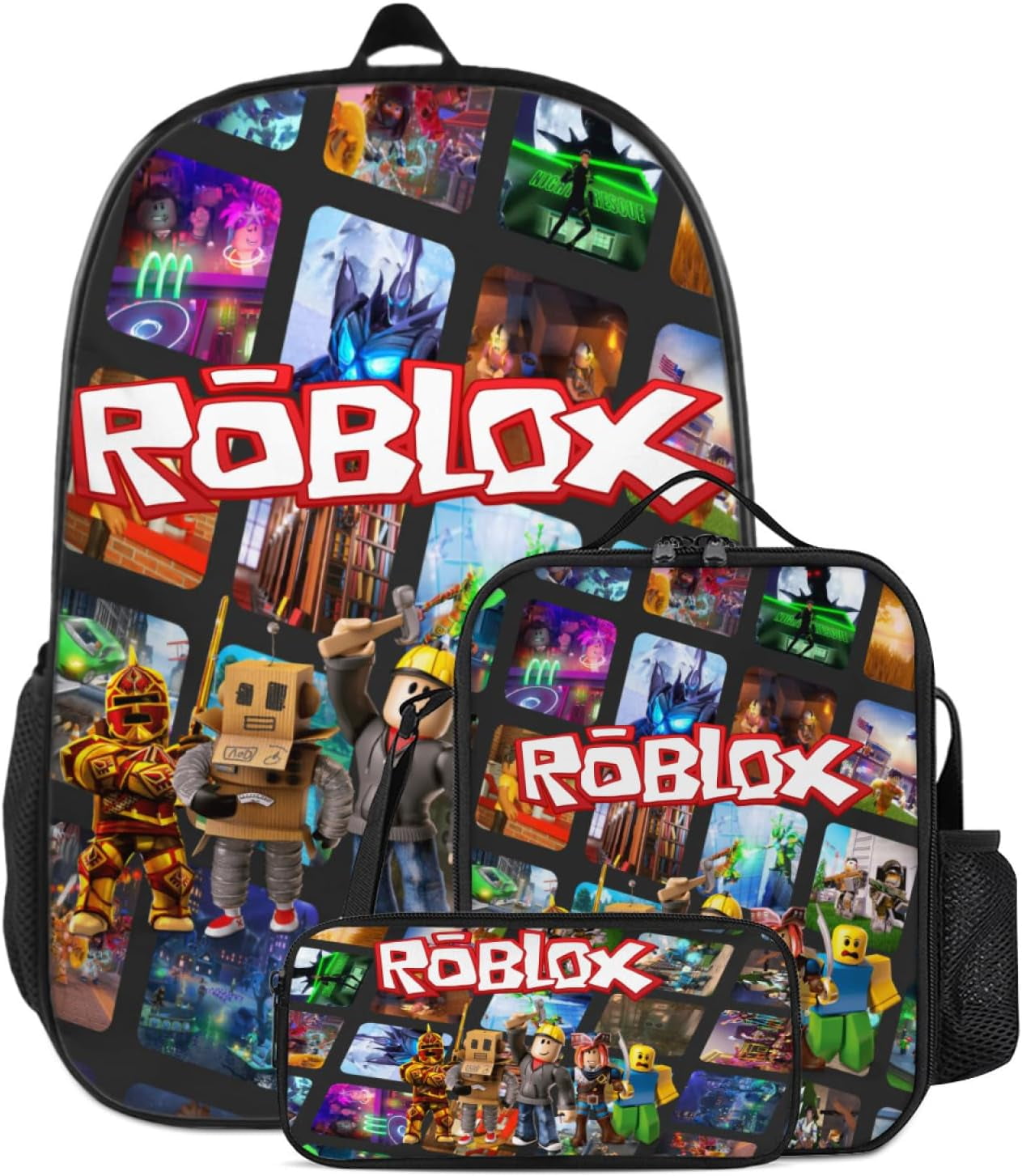 Roblox Backpack 3 Piece Backpack 17 Inch Casual Travel Backpack Large ...