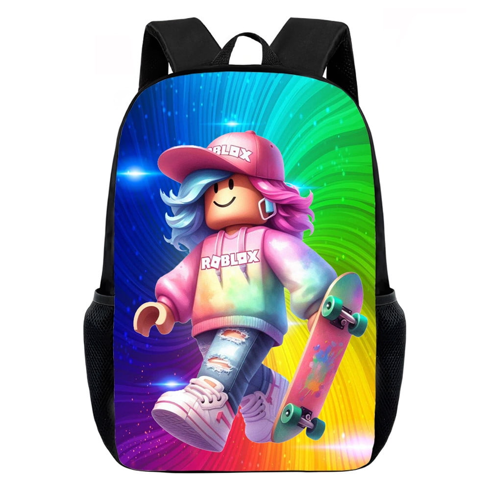 Roblox Backpack| Gamer Black Rucksack | Green Creeper Zombie Skeleton ...