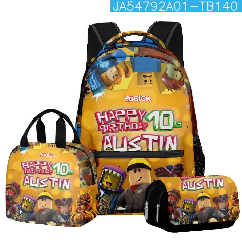 Roblox Backpack| Gamer Black Rucksack | Green Creeper Zombie Skeleton ...