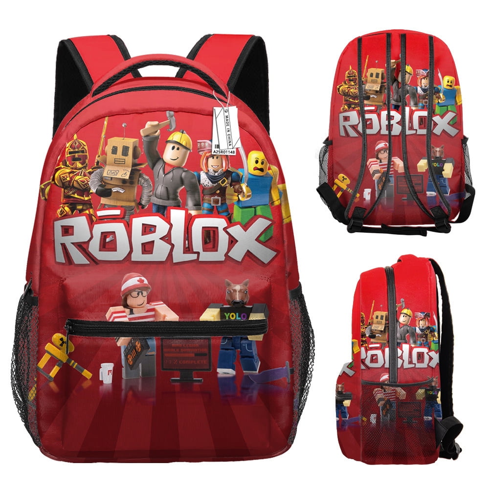Roblox Backpack| Gamer Black Rucksack | Green Creeper Zombie Skeleton ...