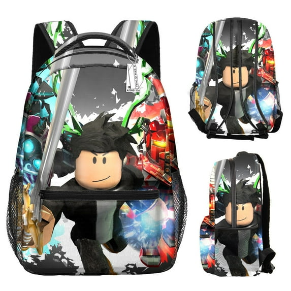 Roblox Backpack| Gamer Black Rucksack | Green Creeper Zombie Skeleton ...