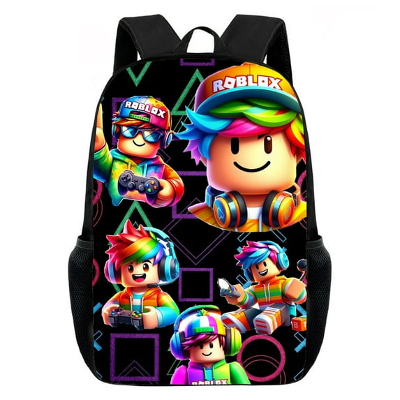 Roblox Backpack| Gamer Black Rucksack | Green Creeper Zombie Skeleton ...
