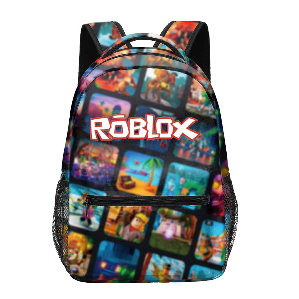 Roblox Backpack| Gamer Black Rucksack | Green Creeper Zombie Skeleton ...