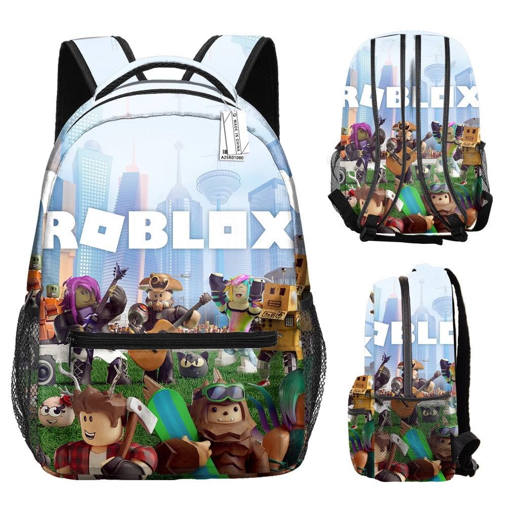 Roblox Backpack| Gamer Black Rucksack | Green Creeper Zombie Skeleton ...