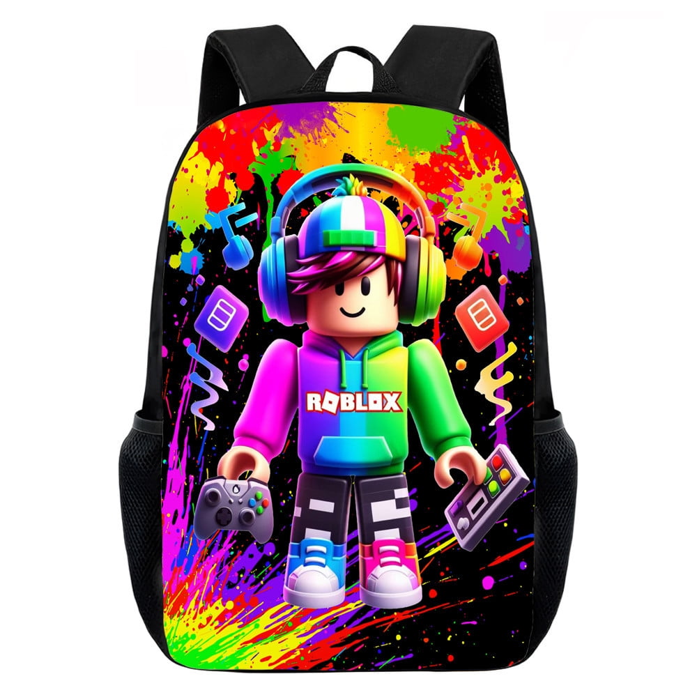Roblox Backpack| Gamer Black Rucksack | Green Creeper Zombie Skeleton ...