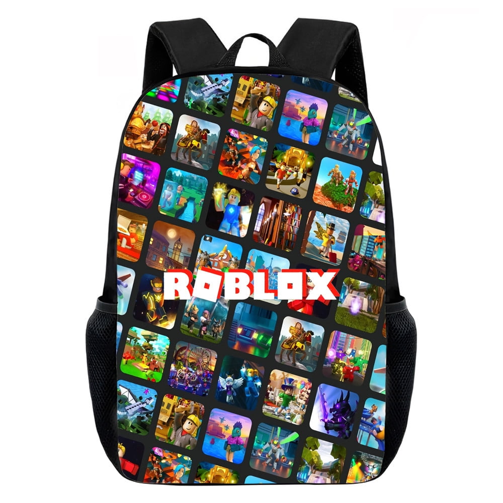 Roblox Backpack| Gamer Black Rucksack | Green Creeper Zombie Skeleton ...