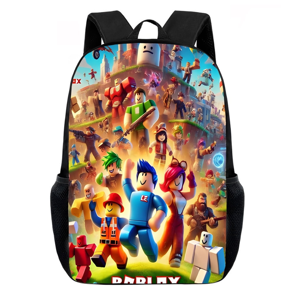 Roblox Backpack| Gamer Black Rucksack | Green Creeper Zombie Skeleton ...