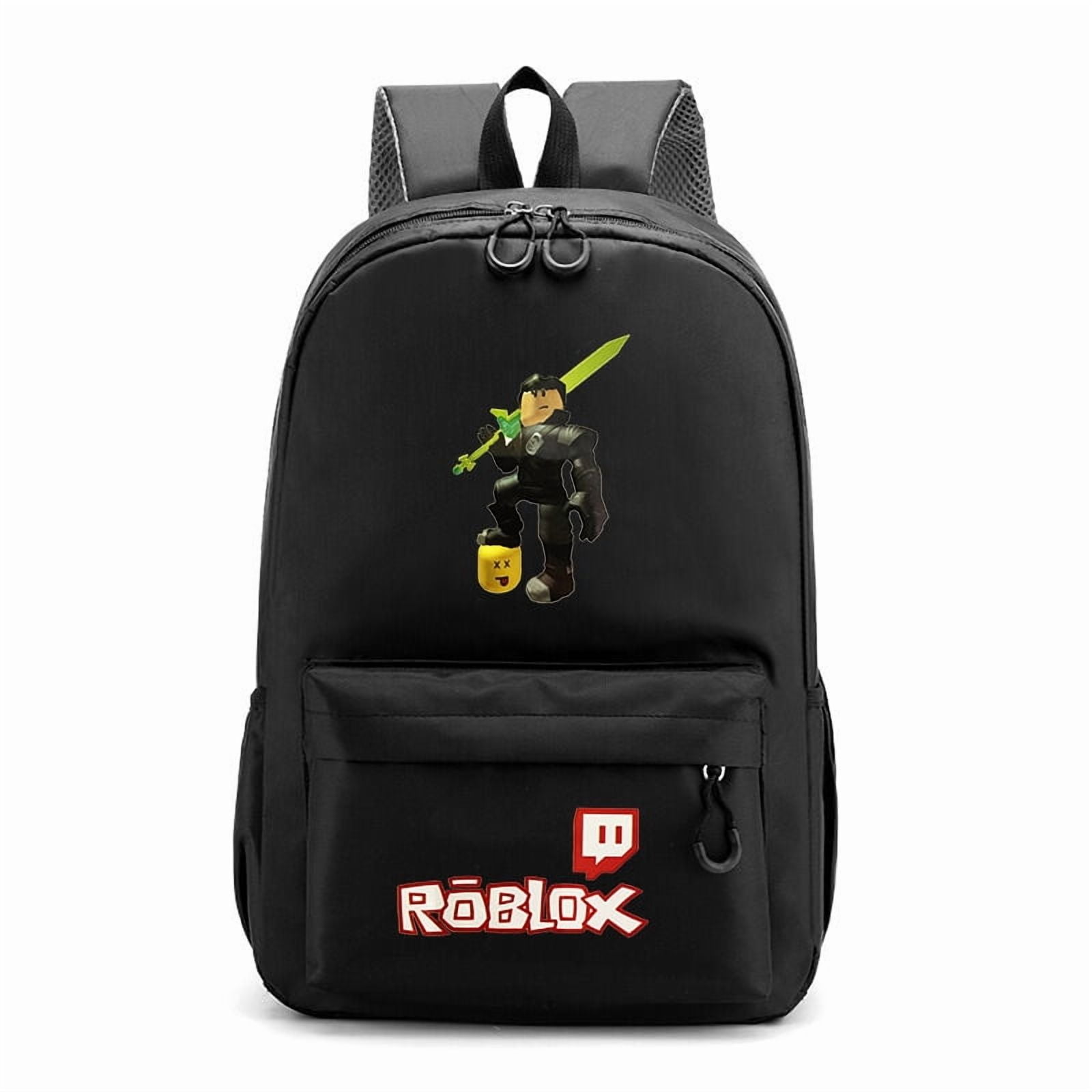 Roblox Backpack| Gamer Black Rucksack | Green Creeper Zombie Skeleton ...
