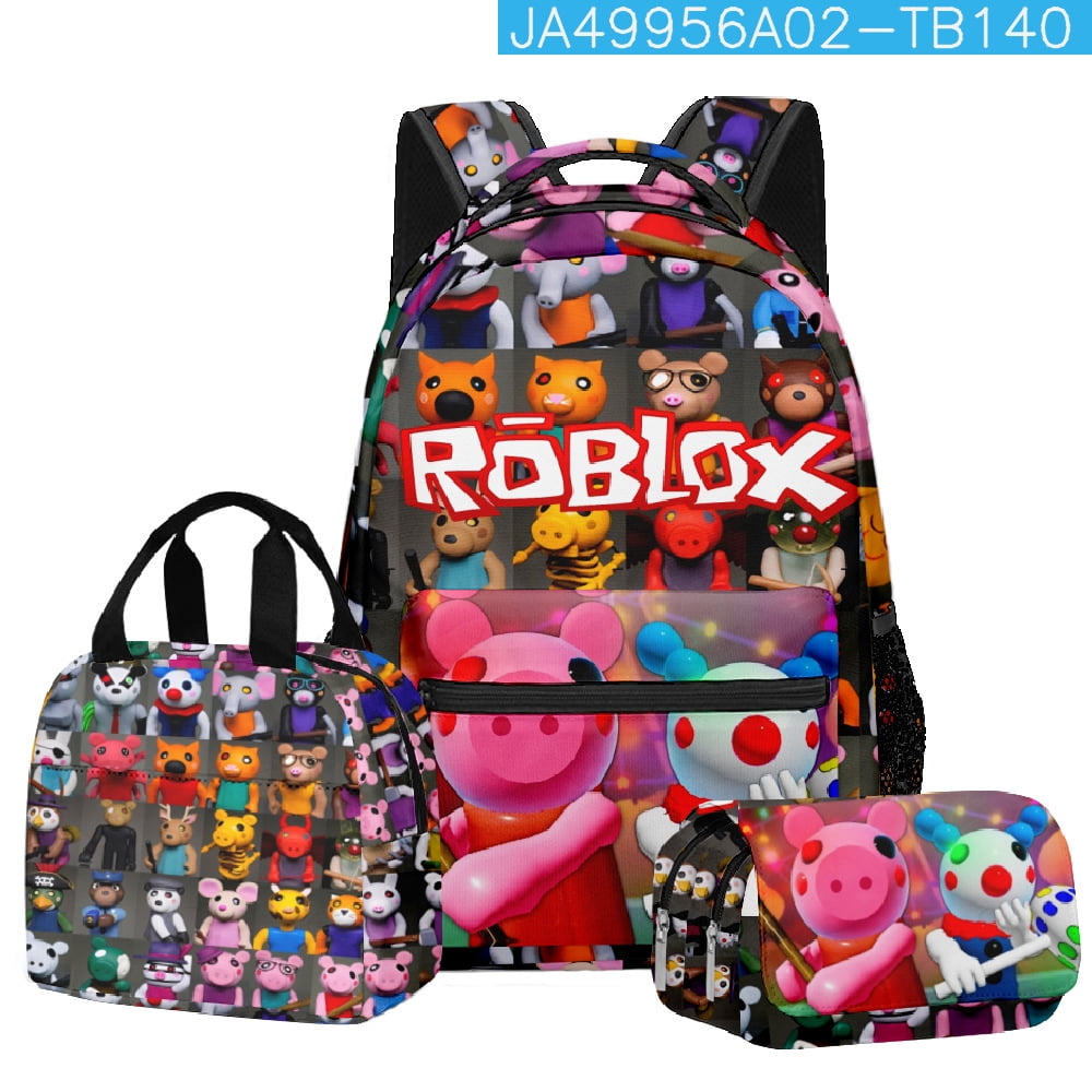 Roblox Backpack| Gamer Black Rucksack | Green Creeper Zombie Skeleton ...
