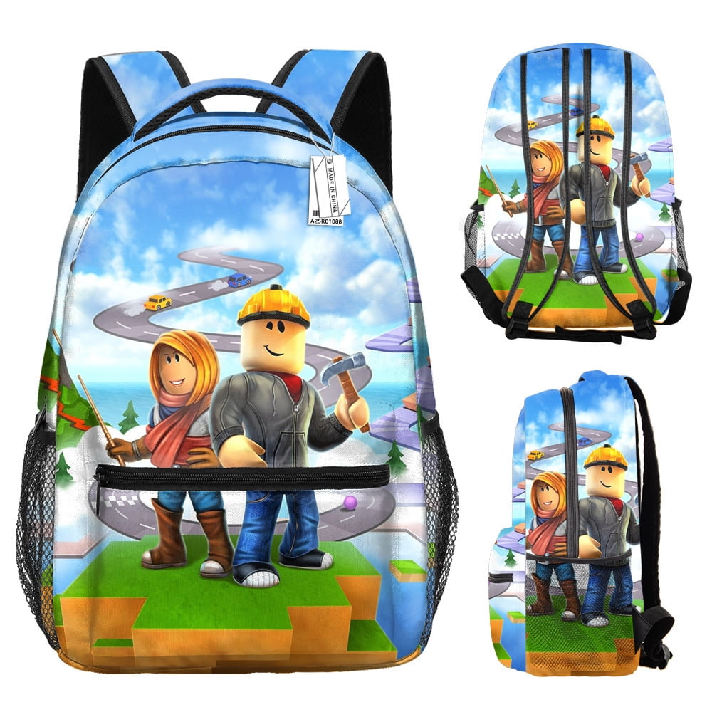 Roblox Backpack| Gamer Black Rucksack | Green Creeper Zombie Skeleton ...