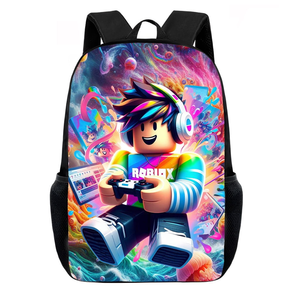 Roblox Backpack| Gamer Black Rucksack | Green Creeper Zombie Skeleton ...
