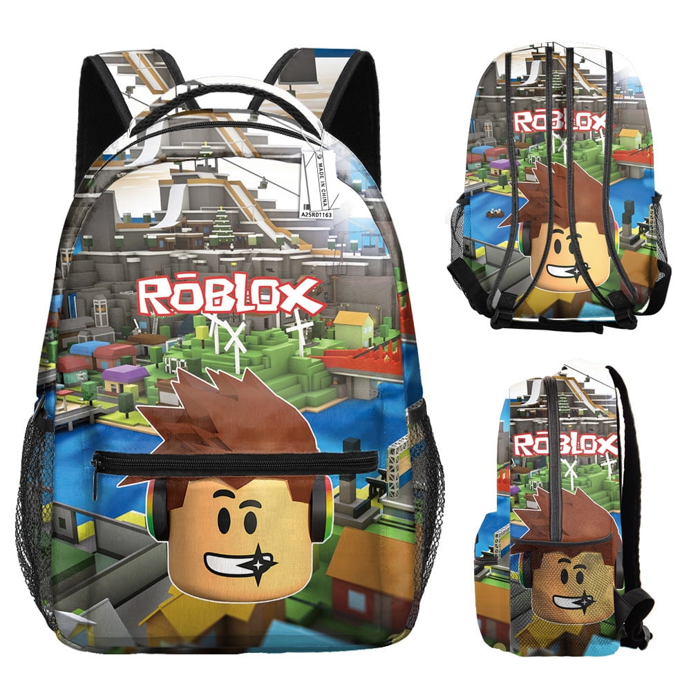 Roblox Backpack| Gamer Black Rucksack | Green Creeper Zombie Skeleton ...