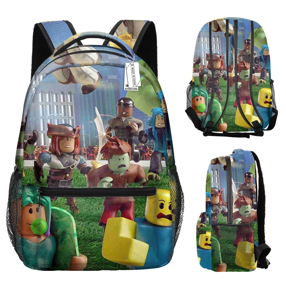 Roblox Backpack| Gamer Black Rucksack | Green Creeper Zombie Skeleton ...