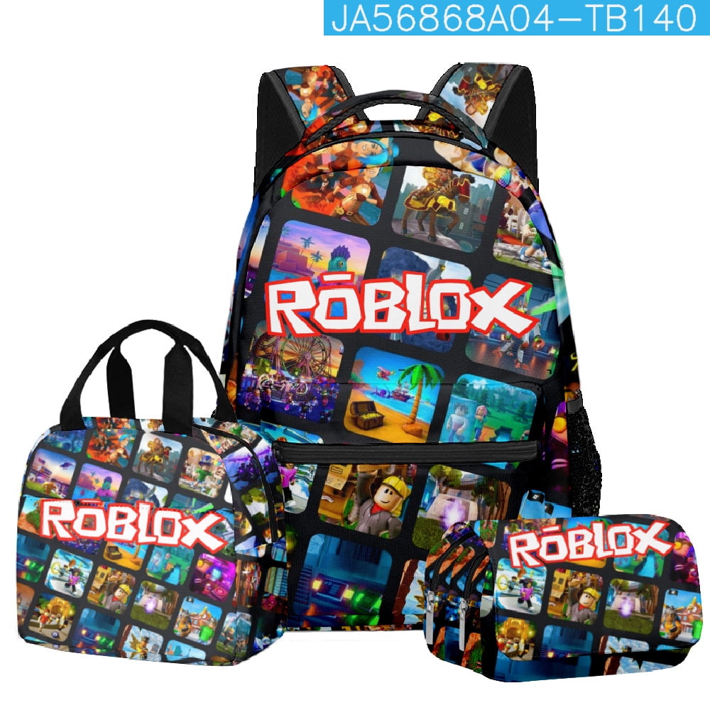 Roblox Backpack| Gamer Black Rucksack | Green Creeper Zombie Skeleton ...