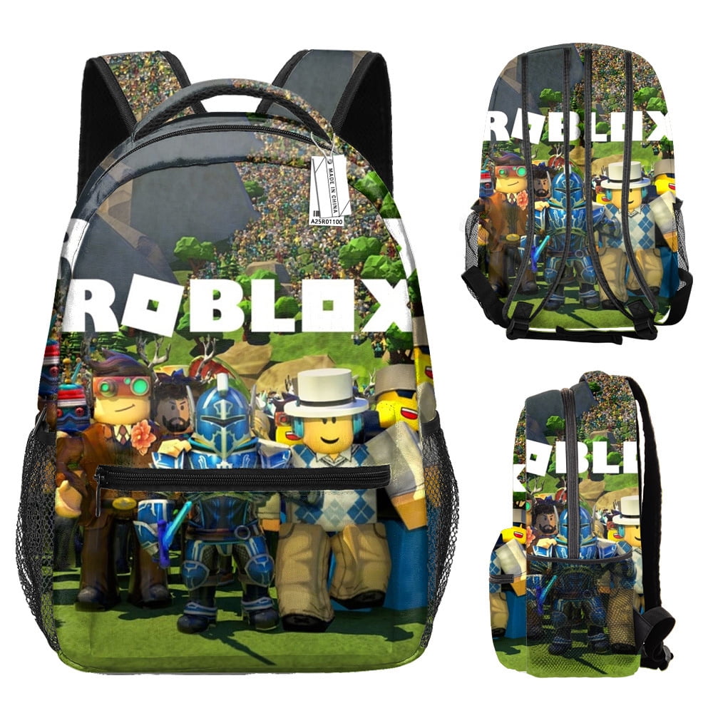 Roblox Backpack| Gamer Black Rucksack | Green Creeper Zombie Skeleton ...