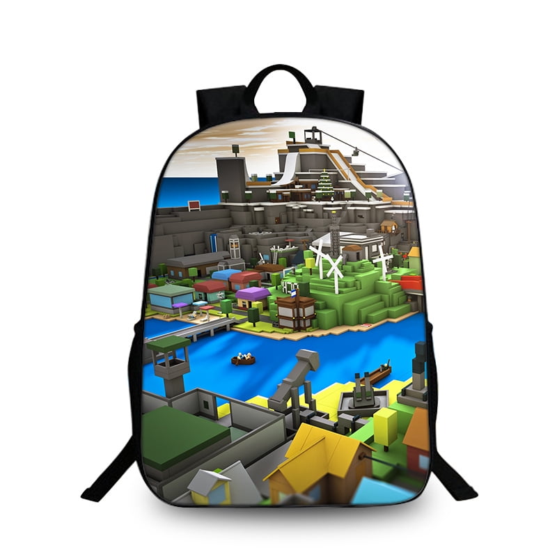 Roblox Backpack| Gamer Black Rucksack | Green Creeper Zombie Skeleton ...