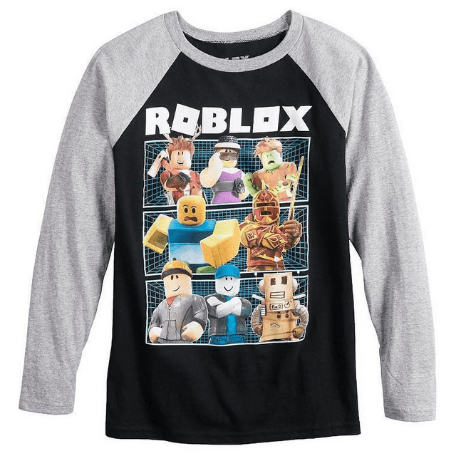 Roblox Boys' Apparel: Character Long Sleeve T-Shirt, Crew Neck, Sizes 8 ...