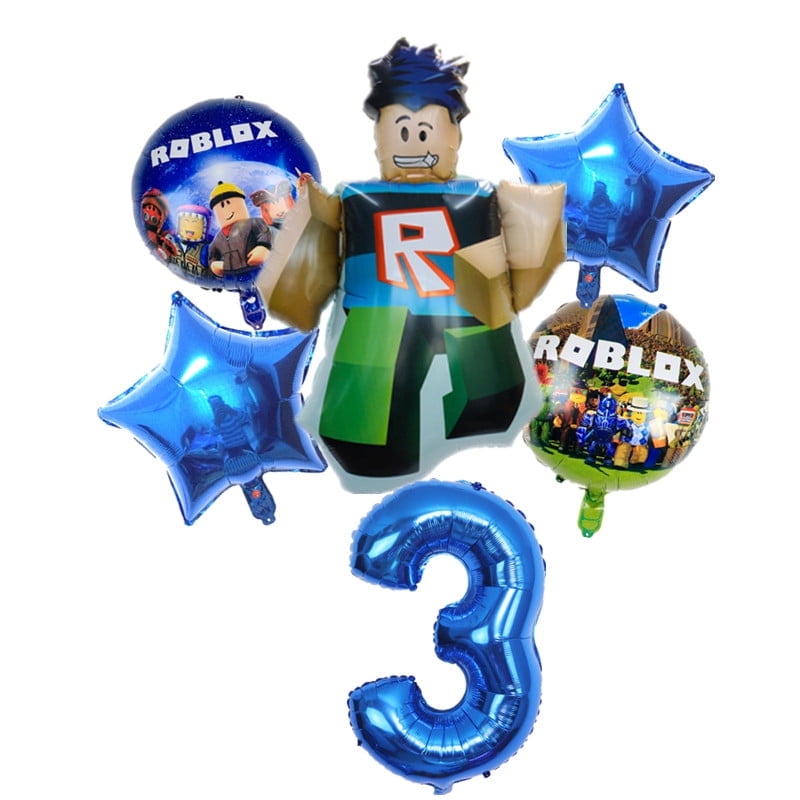 Roblox Birthday Party Balloons Foil, 6 PCS Game Theme Birthday Party ...