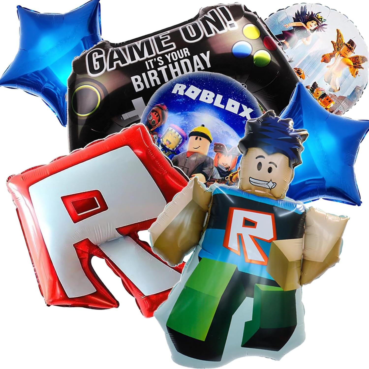 Roblox Birthday Party Balloons Foil, 7 PCS Party Decorations Supplies ...