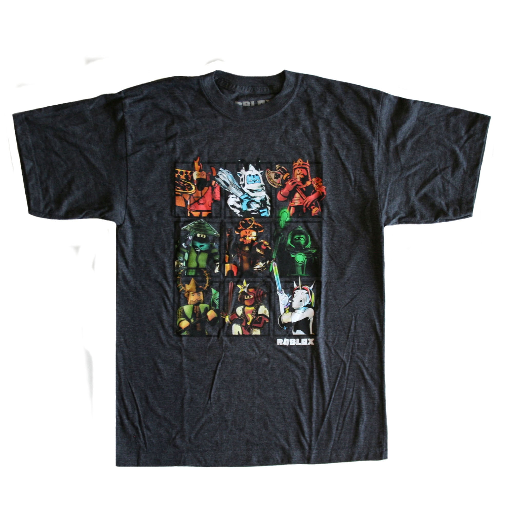 Roblox Graphic Print T-Shirt, Heather Gray, Big Boy's Size L, Short ...