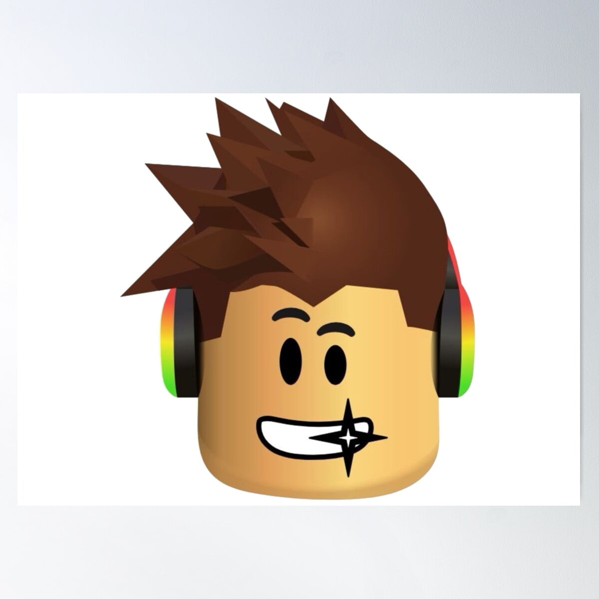 Roblox Character Head Sticker Poster Wall Art, Modern Wall Decor For ...