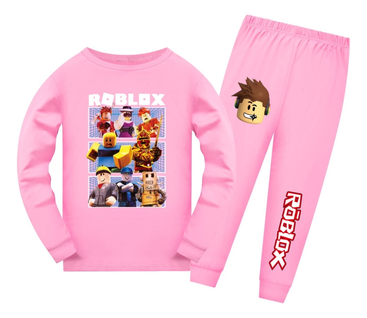 Roblox Cotton Cozy Pajamas for Kids Long Sleeve Cartoon Printed ...
