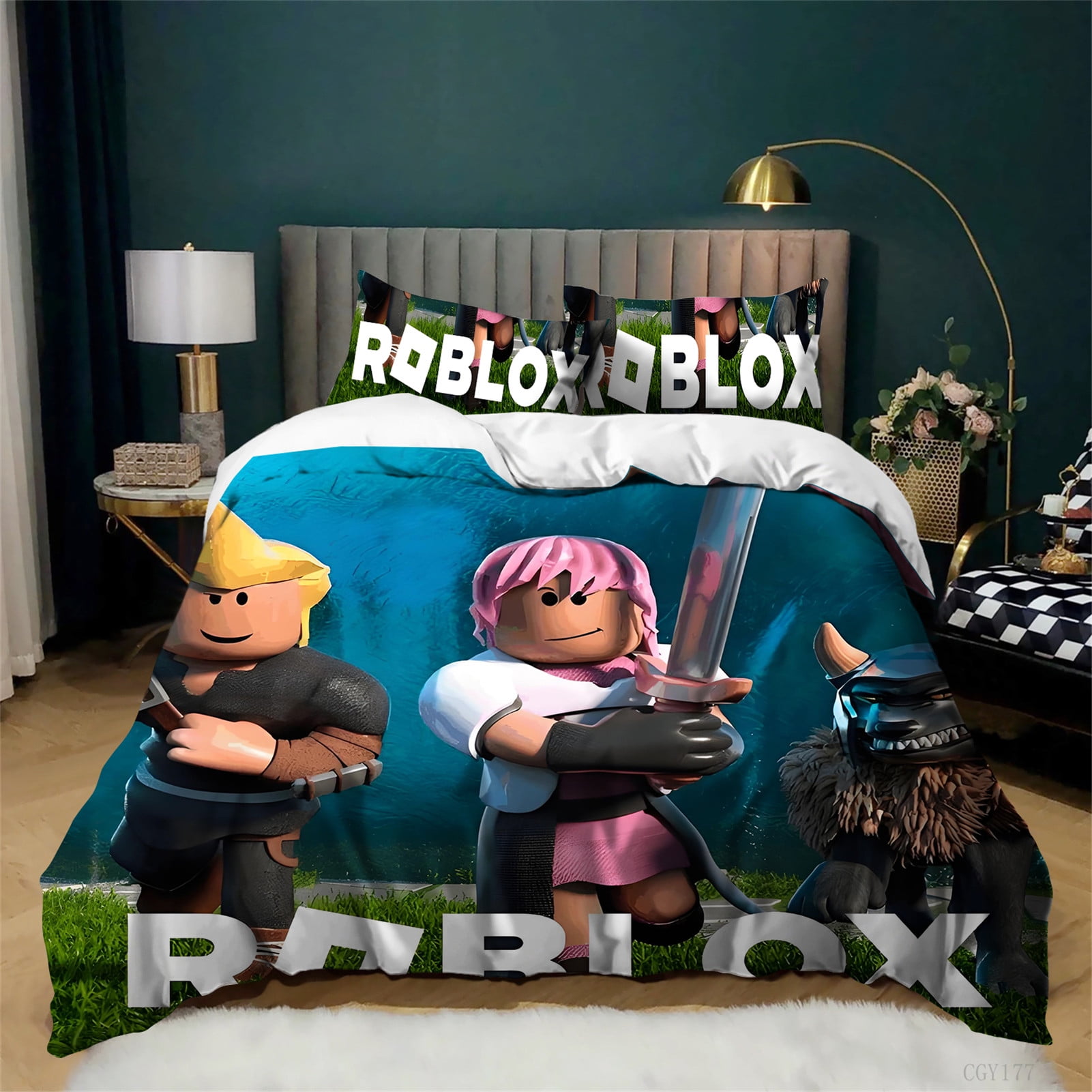Roblox Duvet Cover Set 3 Pieces Lightweight Soft Bedding Set Bedroom ...