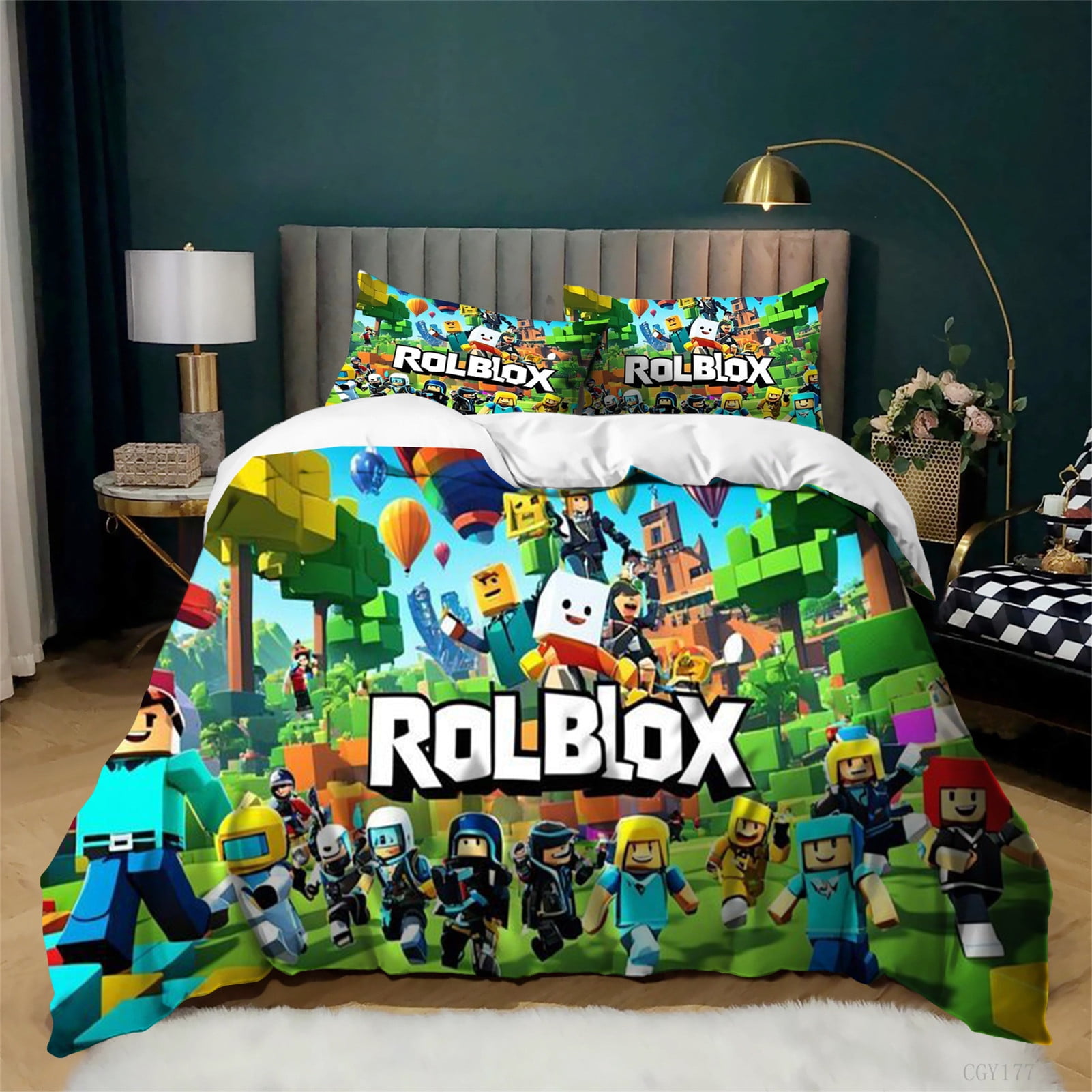 Roblox Duvet Cover Set 3 Pieces Lightweight Soft Bedding Set Bedroom ...