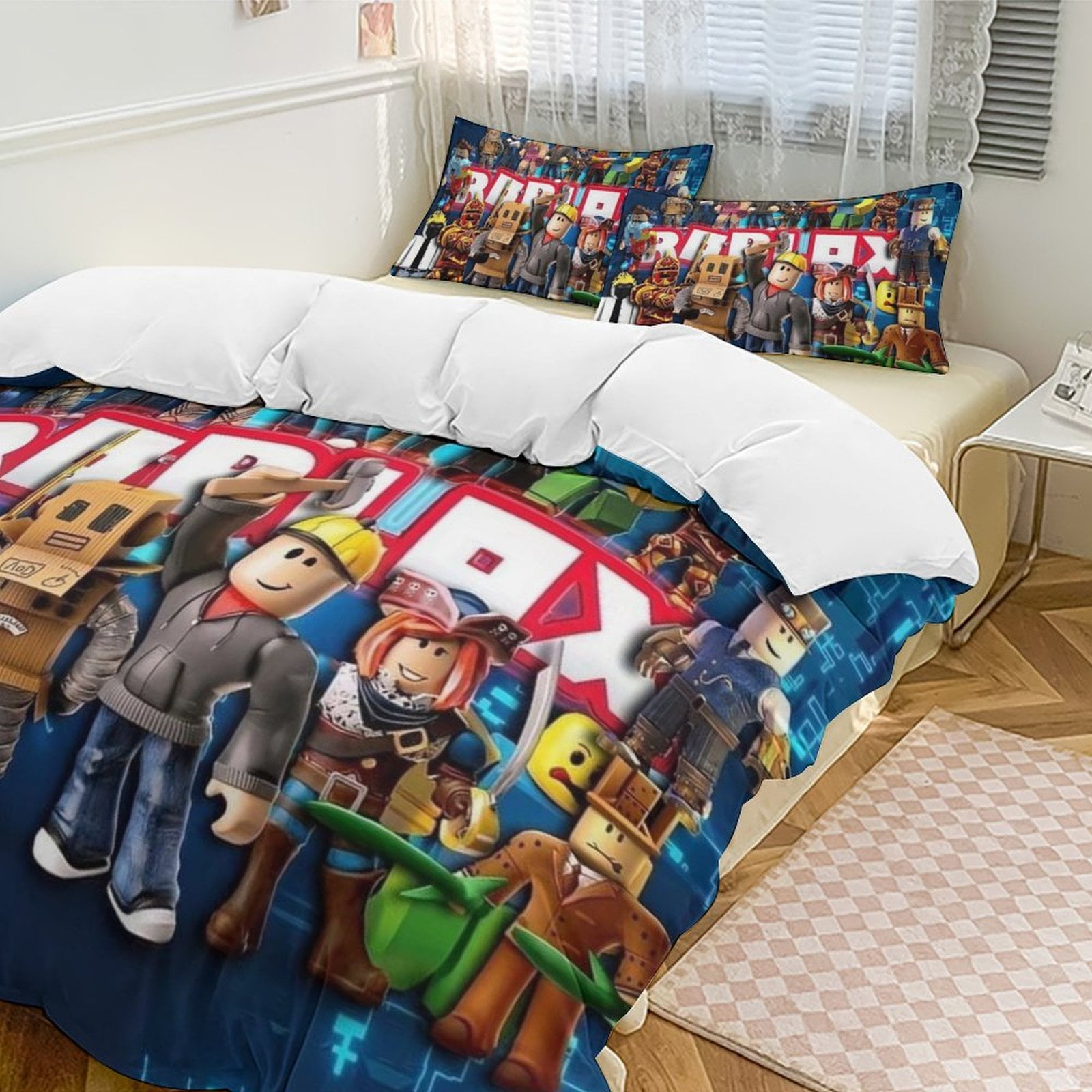 The Roblox Gaming Adventure three-piece double bedding set includes a ...