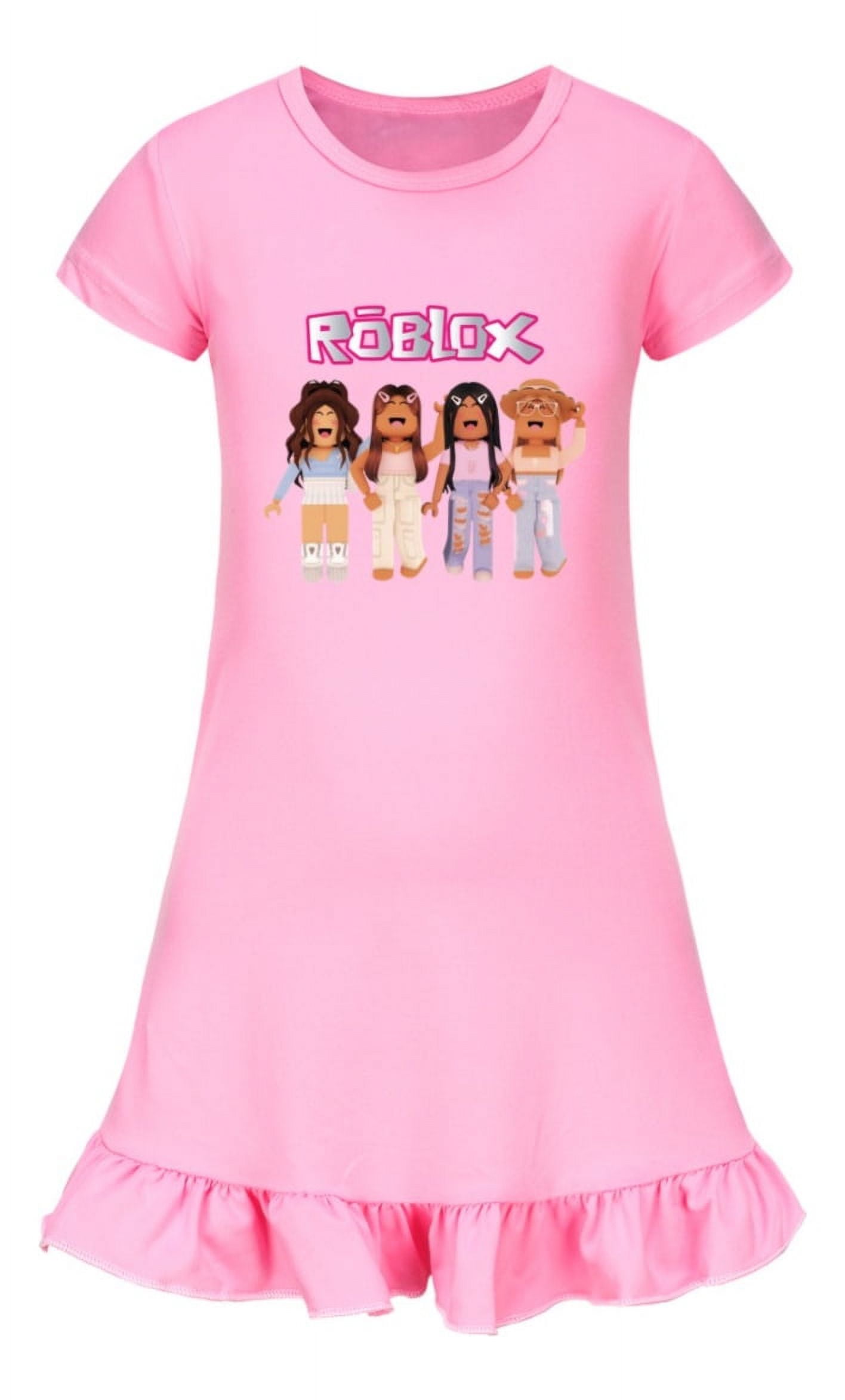 Roblox Girls Sleep Dress Nightgown - Cute Night Dress Pajamas for Kids ...