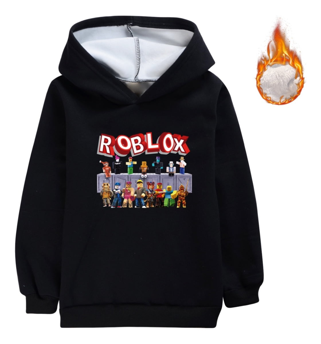Roblox Girls' Winter Fleece Hoodie - Warm Pink 3D Princess Cartoon ...