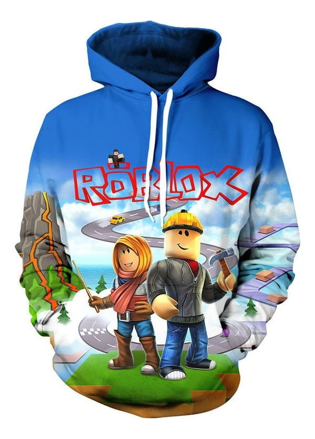 Roblox Hooded Sweatshirt - Kids Casual 3D Print Hoodie for Boys and ...