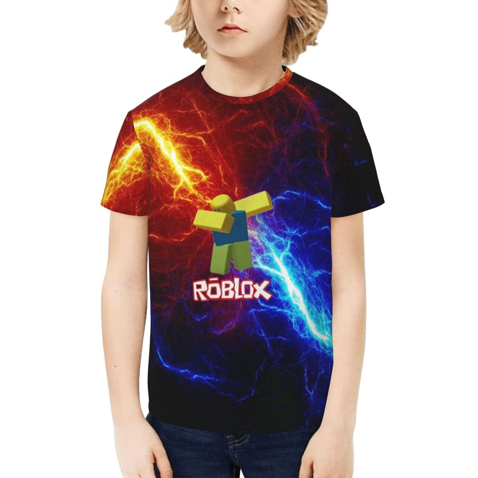Roblox Kid's Shirt Crewneck T-Shirt Colorful Short Sleeve Novelty Merch ...