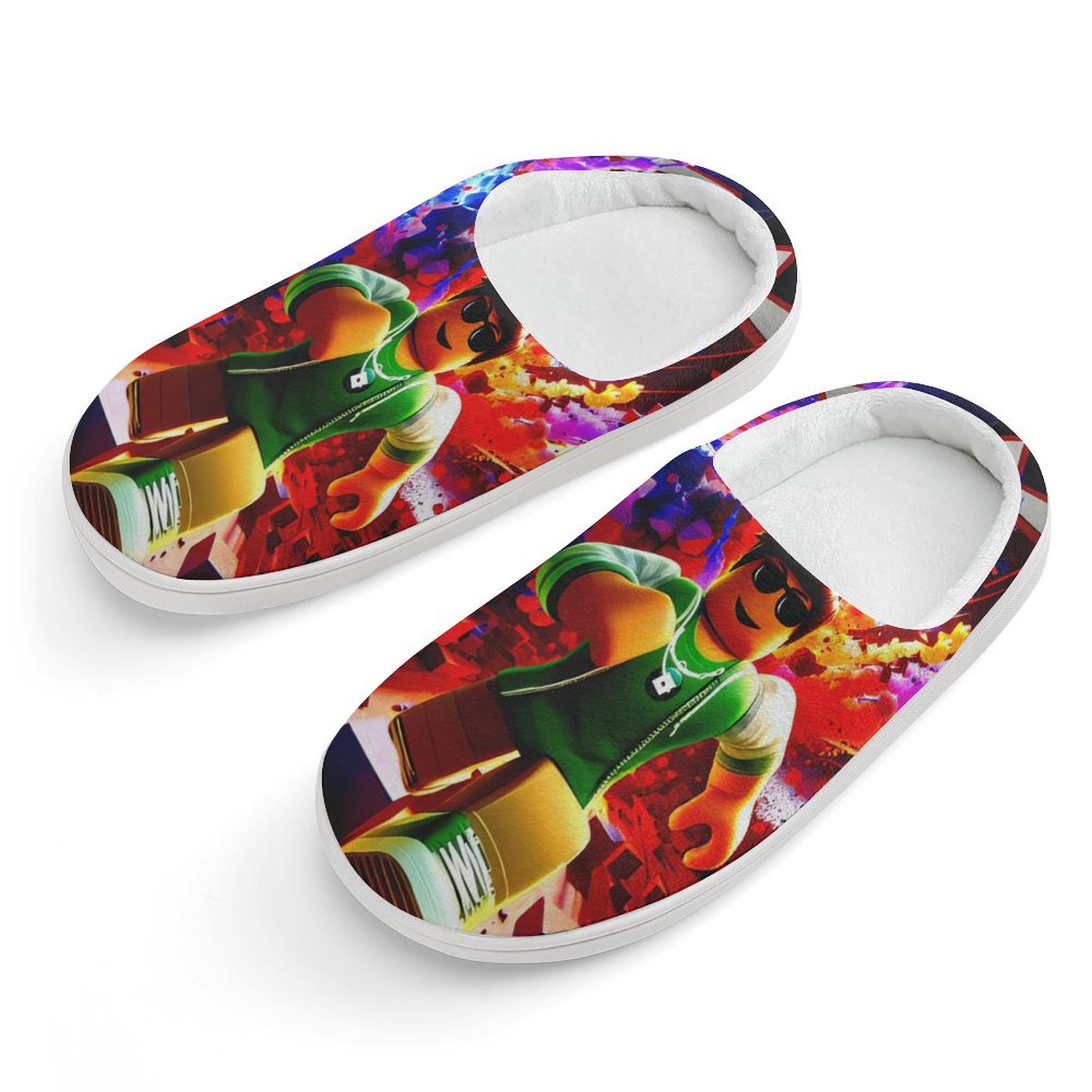 Roblox Kids Cartoon Plush Slippers - Comfortable and Warm Indoor Shoes ...