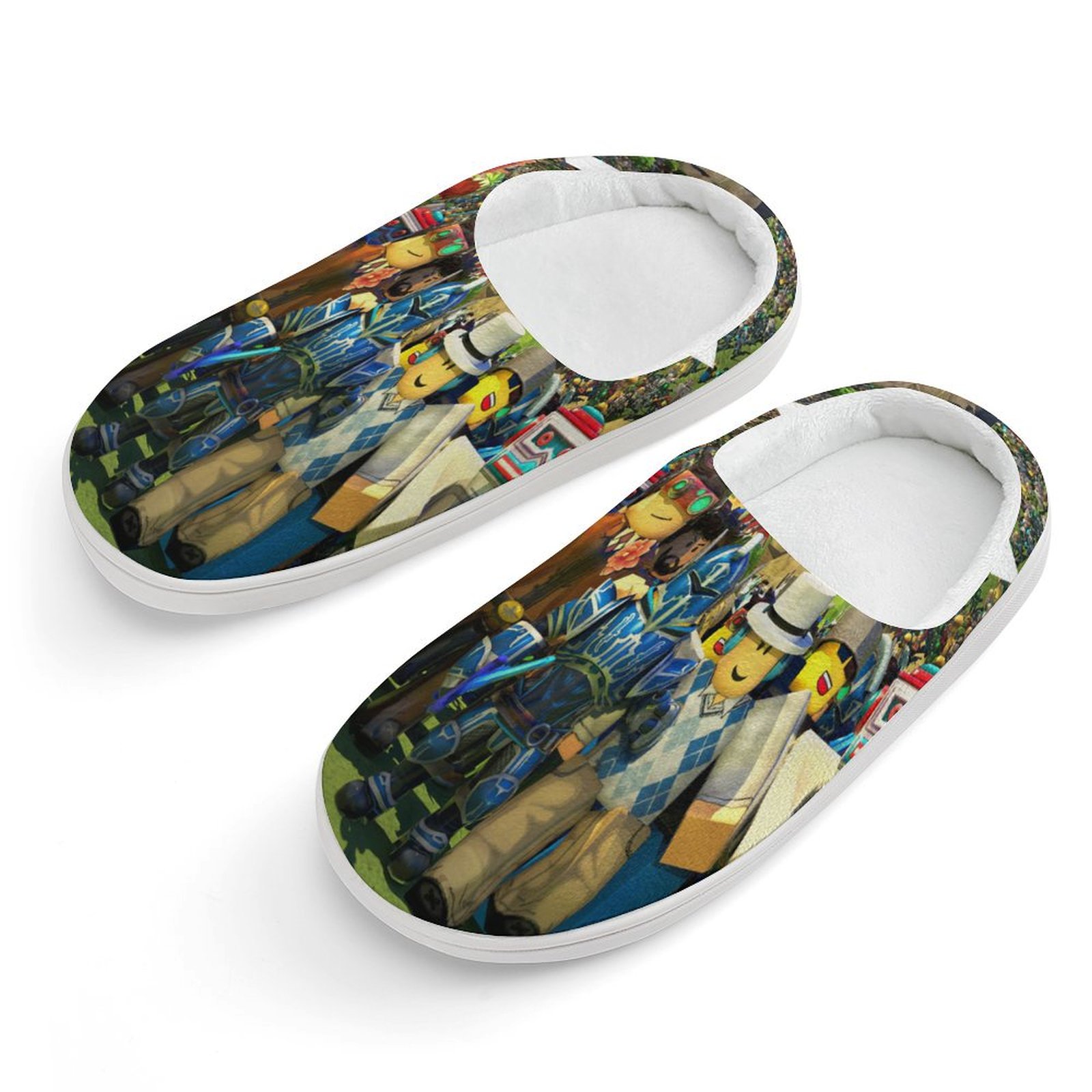 Roblox Kids Cartoon Plush Slippers - Comfortable and Warm Indoor Shoes ...