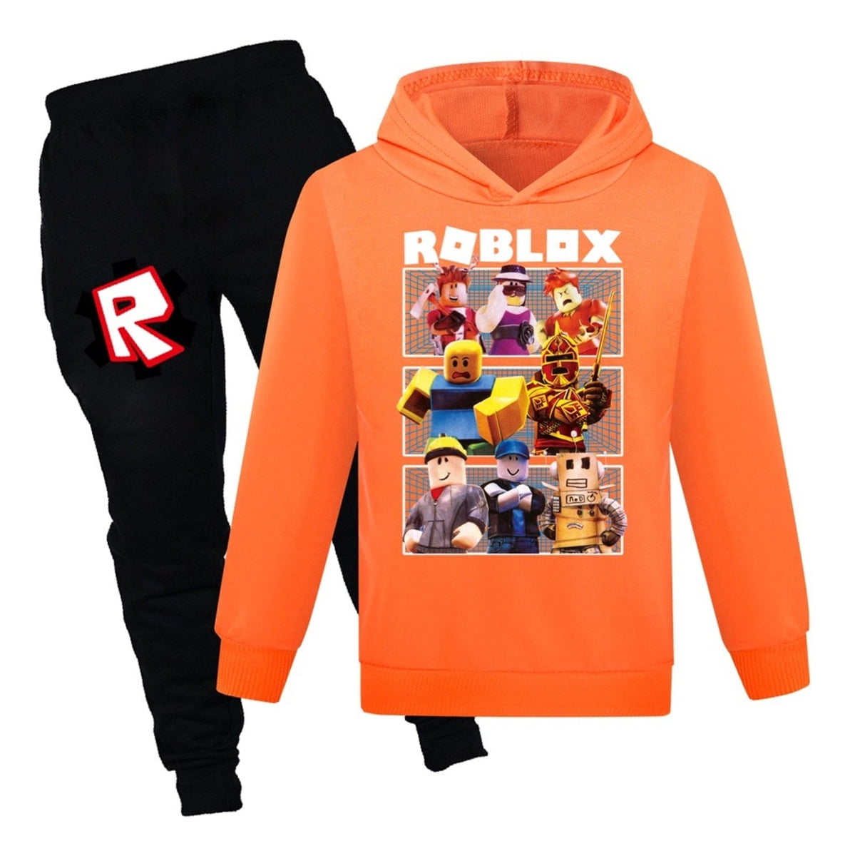 Roblox Kids Cotton Hoodie Set - Long Sleeve Hooded Pullover Sweatshirt ...