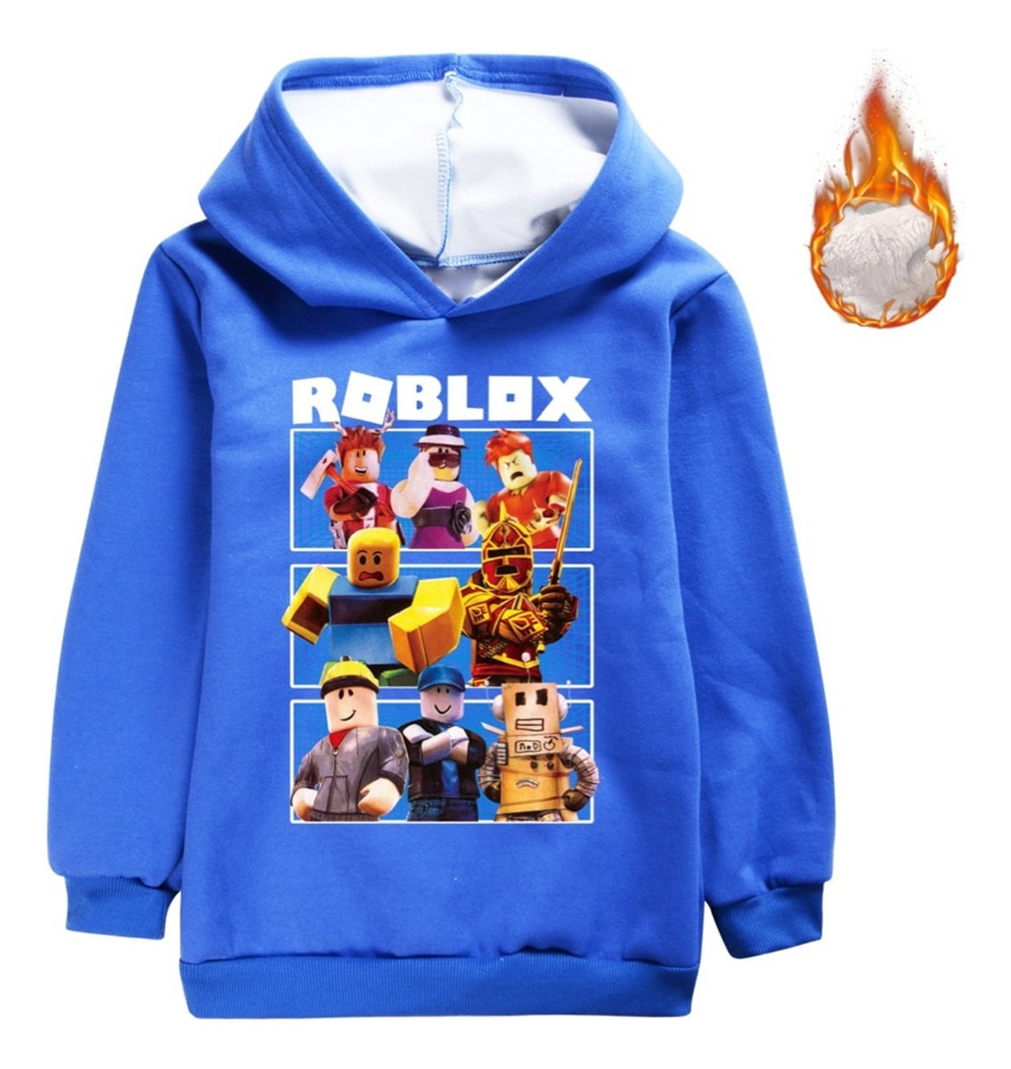 Roblox Kids Fleece Hoodie Sweatshirt Pullover Warm Long Sleeve Hooded ...