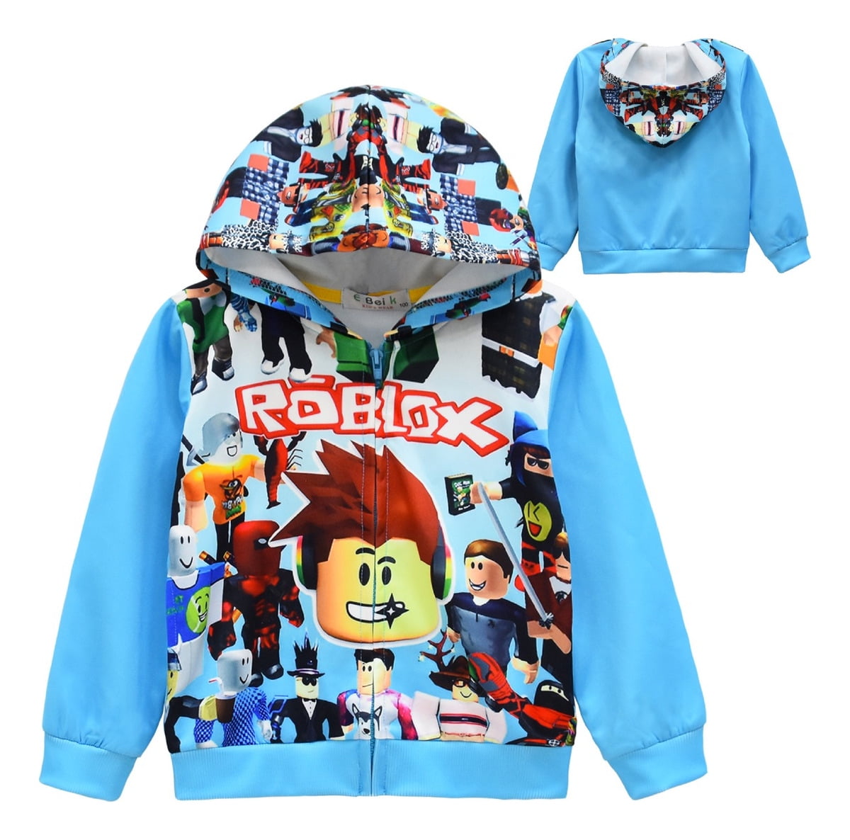Roblox Kids Hoodie Zip Up Sweatshirt Pullover Zipper Casual Long Sleeve ...