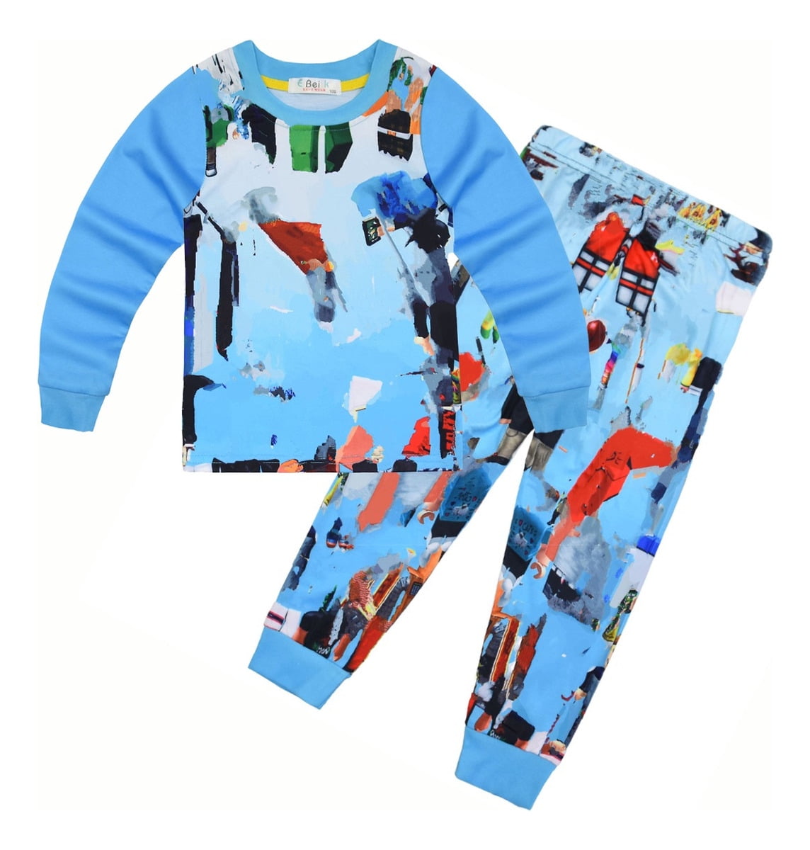 Cartoon Kids Pajamas Long Sleeves Outfit Set for Boys Game Sleepwear ...