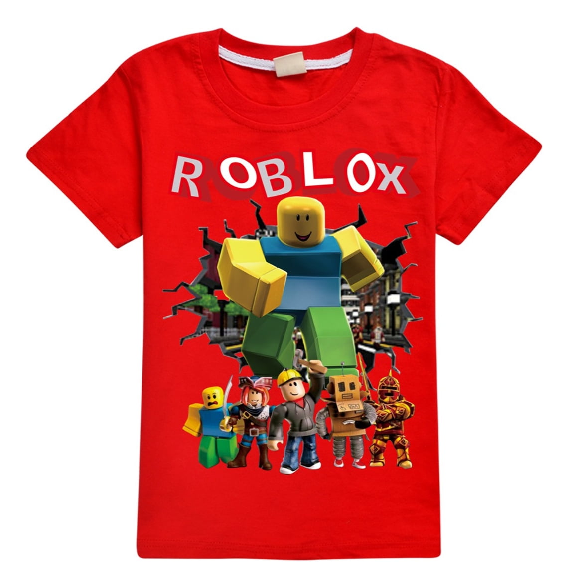 Roblox Kids T-shirt Game Builderman Cartoon Graphic Print Boys Girls ...