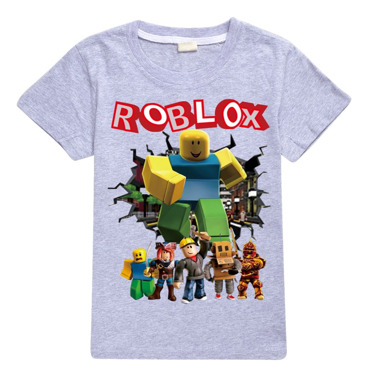 Roblox Kids T-shirt YouTube Xbox Game Builderman Cartoon Graphic Print ...
