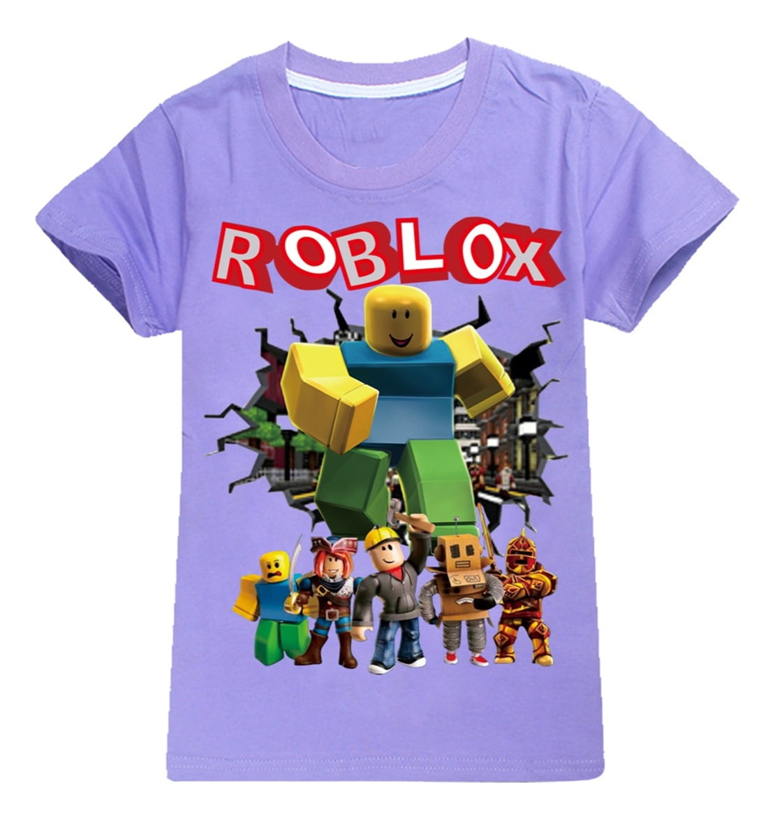 Roblox Kids T-shirt YouTube Xbox Game Builderman Cartoon Graphic Print ...