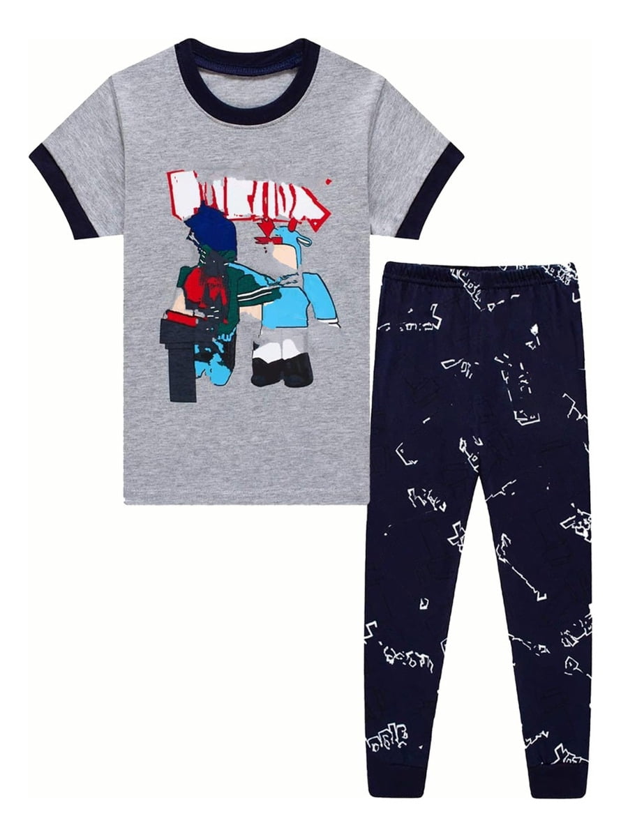 Boys Game Pajamas Kids Cartoon Sleepwear Loungewear PJs Short Sleeves ...