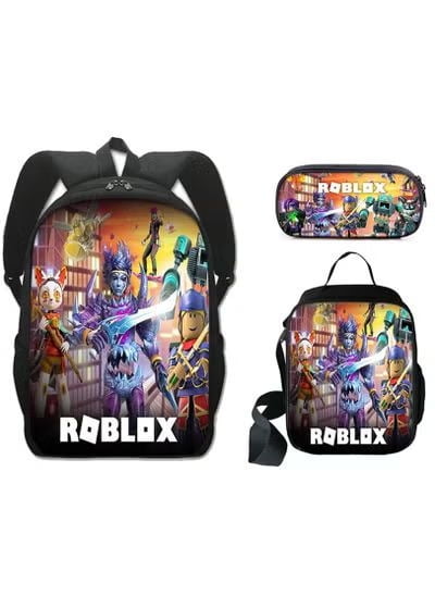 Roblox School Bag Student Backpack fashion Trendy Backpack Three-piece ...
