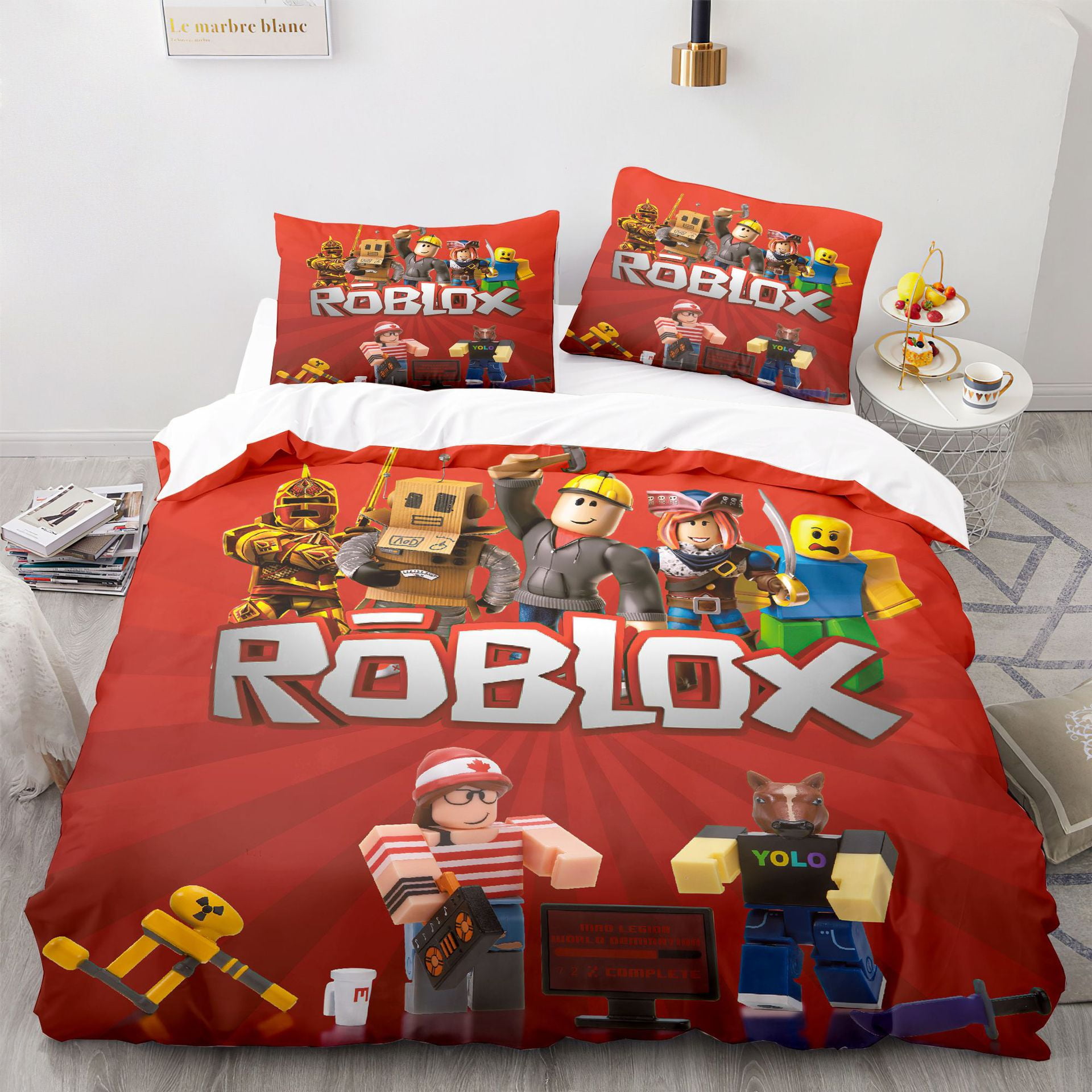 Roblox Superfiber Bed 3-piece 3D Printed Duvet Cover With Pillowcase ...