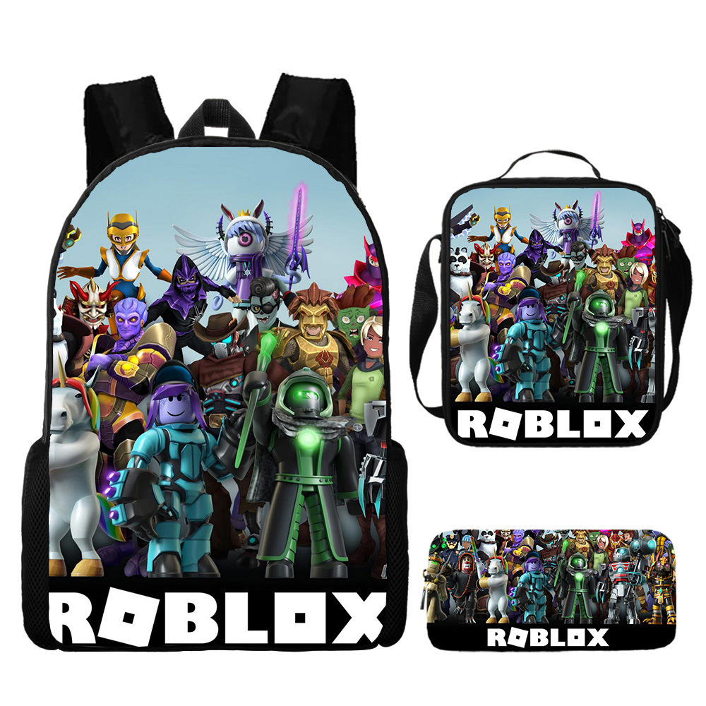Roblox schoolbag three-piece Roblox game Cartoon primary and secondary ...