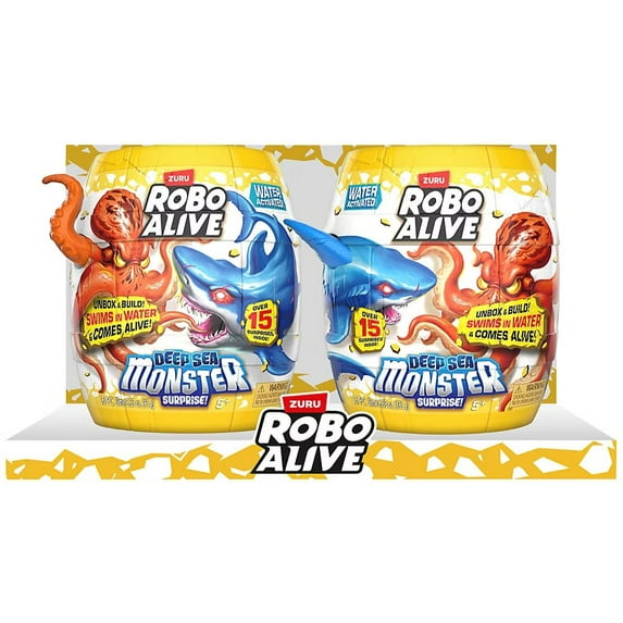 Robo Alive Deep Sea Monster SHARK & OCTOPUS 2-Pack Set - Walmart.com