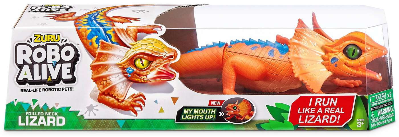 Robo Alive Toy Robot Frill Neck Lizard Robotic Pet Figure (Orange ...